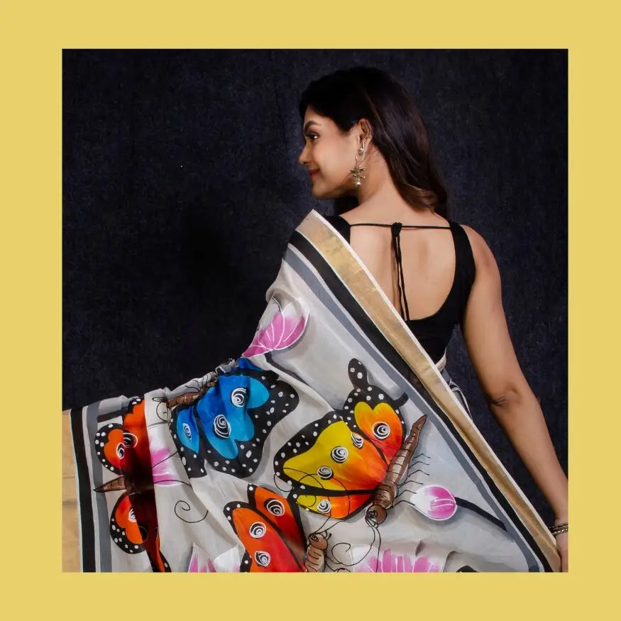 Buy Exquisite Hand Painted Sarees Online at Craftyle